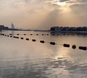 Custom safe swimming demarcation system SSDS installed at Palm Jumeriah ...